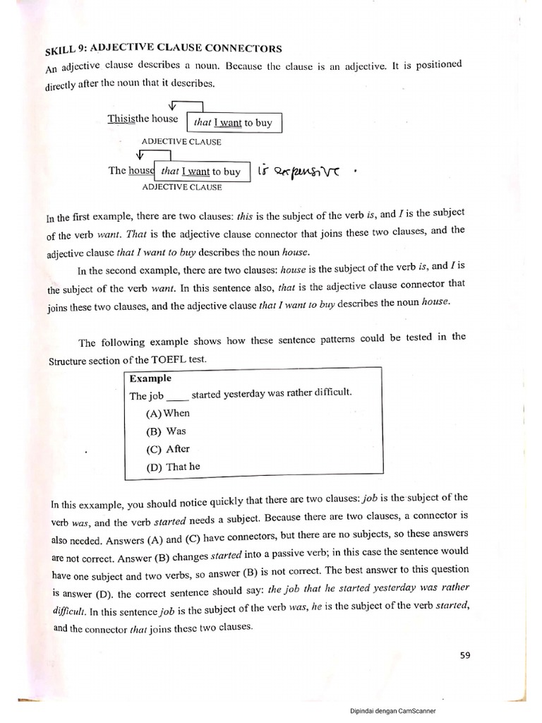 Skill 9 Dan 10, Adjective Clause Connectors | PDF