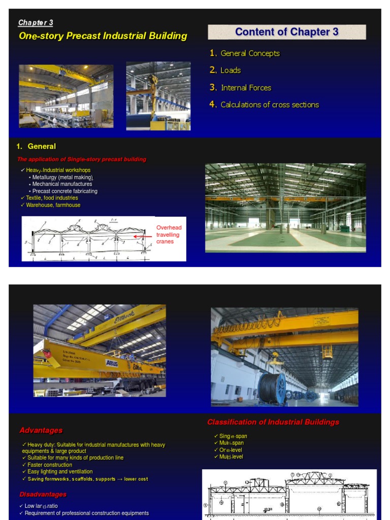L03 - One-Story Industrial Buildings (4in1) | PDF | Truss | Crane (Machine)