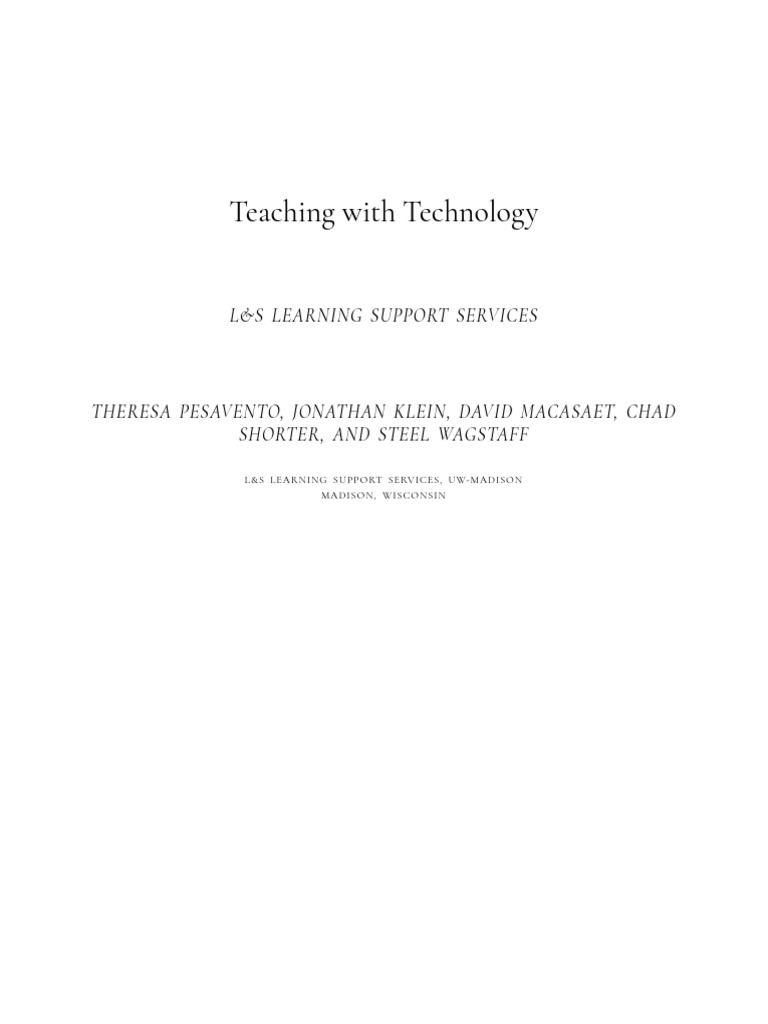 Teaching With Technology 电子版 Steel Wagstaff | PDF | Educational Technology | Teaching Method