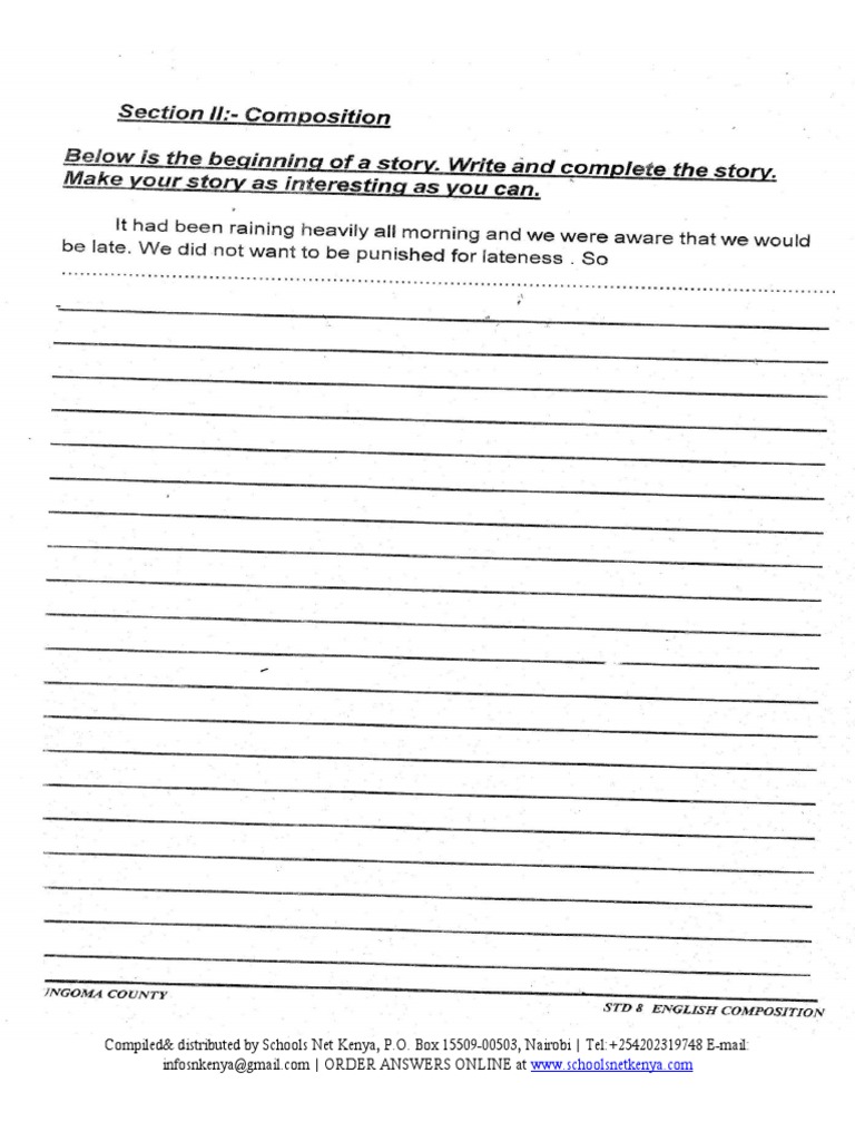 Composition STD 8 Bungoma County Mock 2021 | PDF