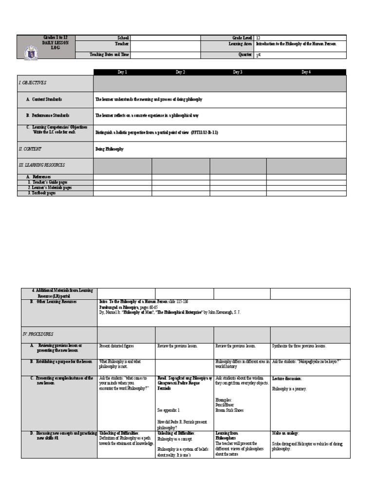 Introduction To The Philosophy of The Human Person Pambungad Sa Pilosopiya NG Tao DLP | PDF ...