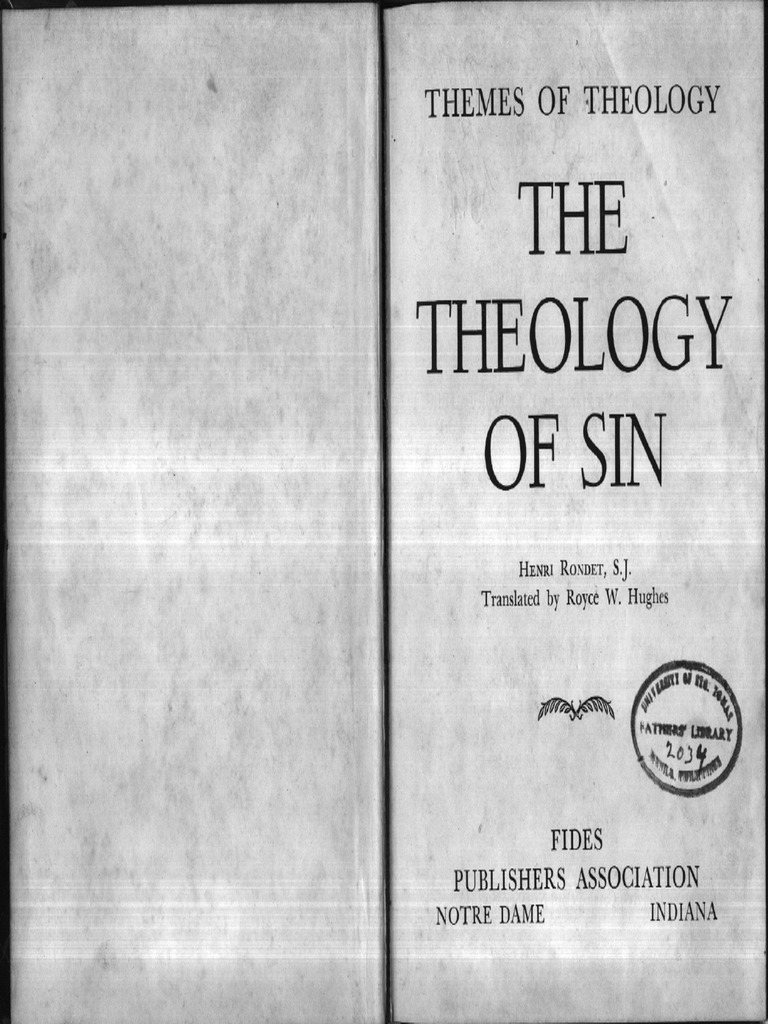 Theology of Sin. Henri Rondet | PDF