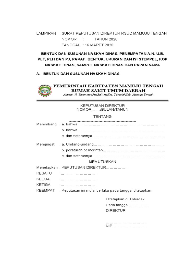 Contoh Paraf Berjenjang RSUD Mamuju | PDF