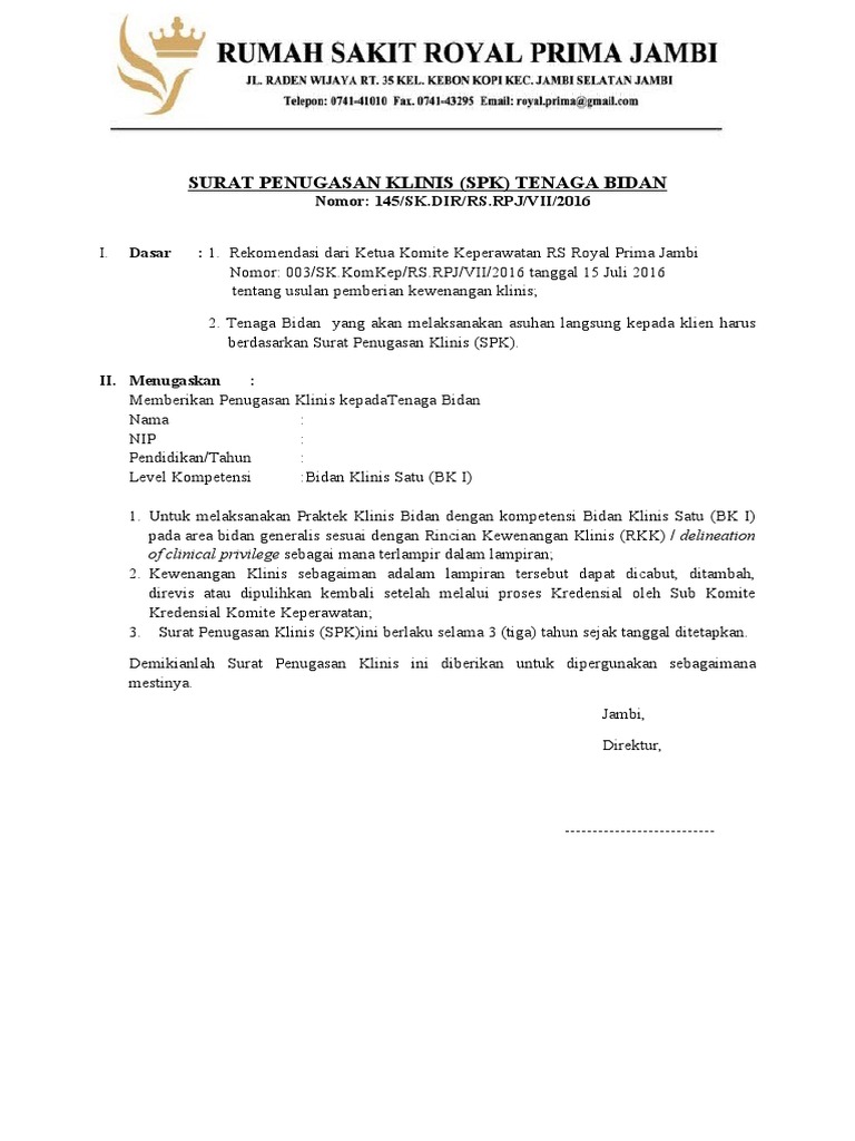 Form SPK Dan RKK BK I | PDF