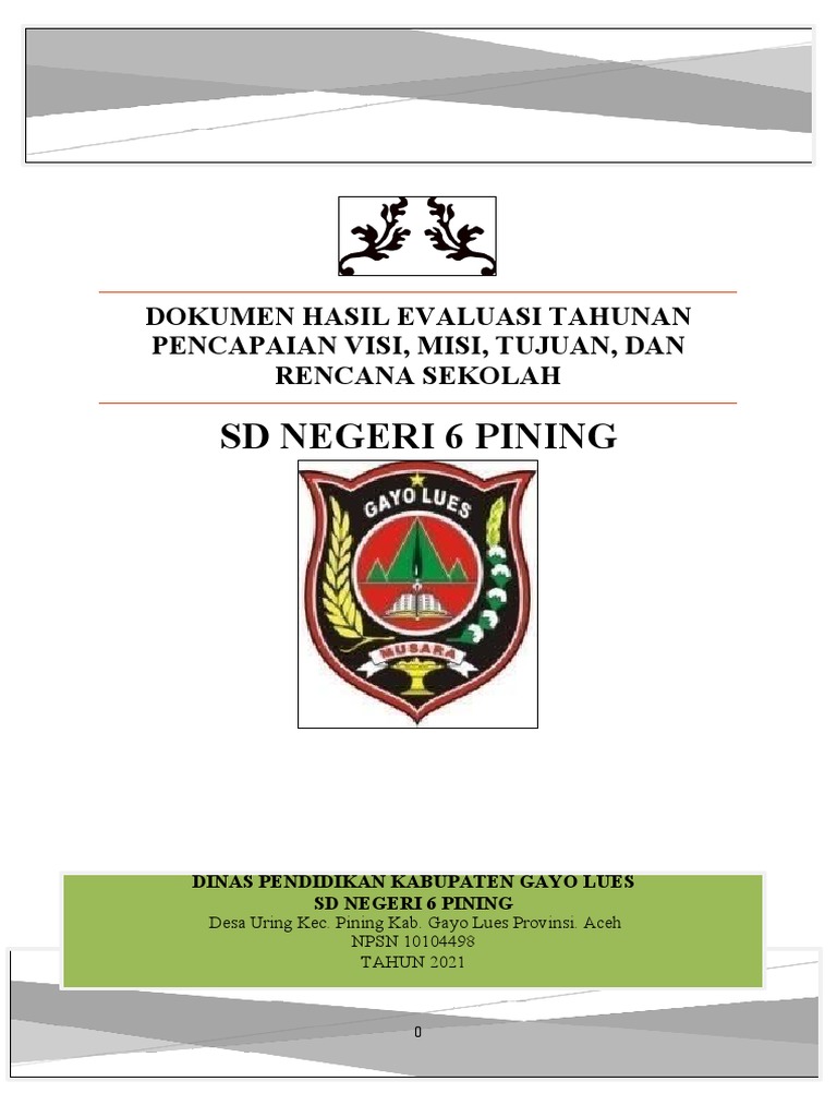 Evaluasi Program Kerja SD Negeri 6 Pining | PDF