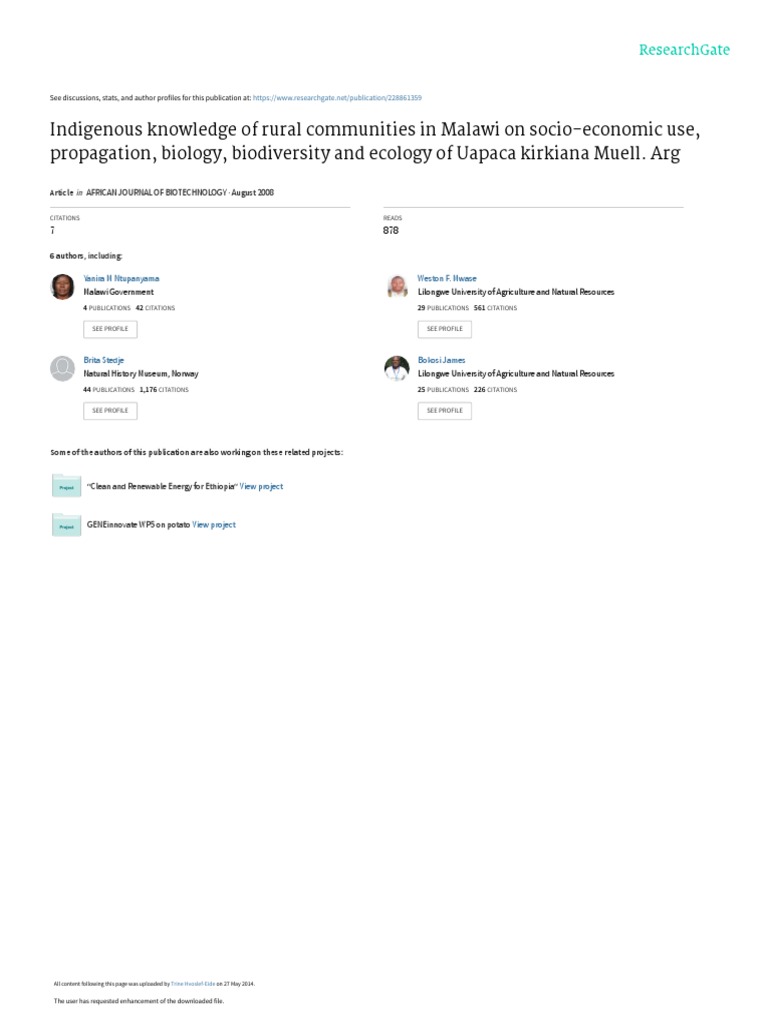 Indigenous Knowledge of Rural Communities in Malaw | PDF | Trees | Flowers