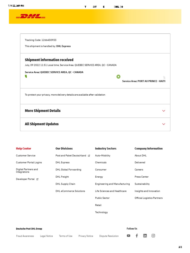 Track & Trace Express - DHL - Global | PDF | E Commerce | Economies