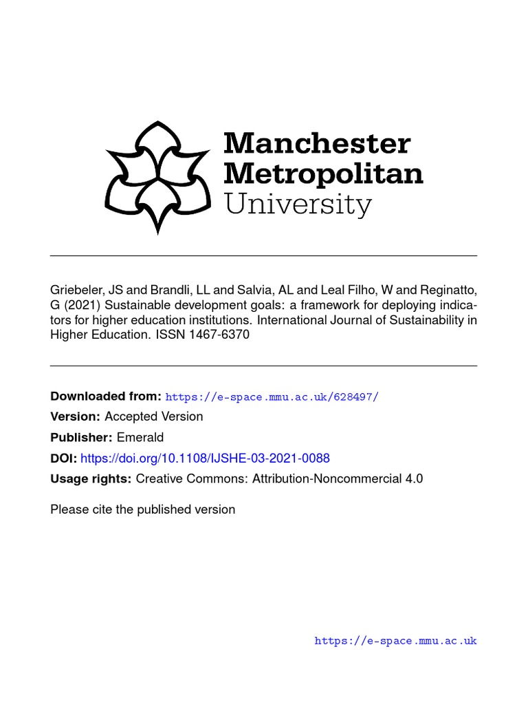 Deposit - Sustainable Development Goals - A Framework For Deploying ...