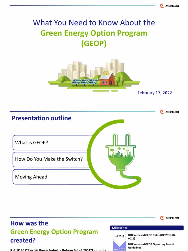 Understanding the Green Energy Option Program | PDF | Electric Power ...