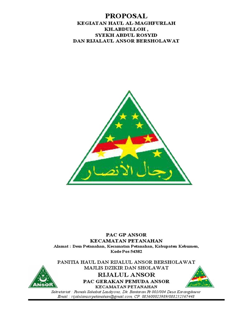 Proposal Haul dan Sholawat GP Ansor | PDF | Pengembangan Diri | Agama ...