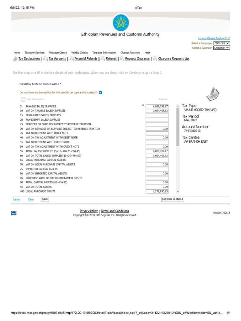 E Tax | PDF | Value Added Tax | Taxes