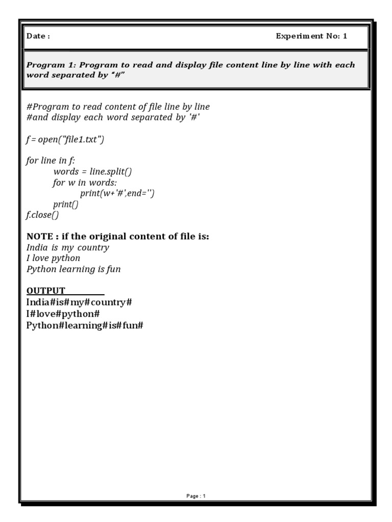 Computer Science Practical File XII 1 To 9 | PDF | Letter Case | Text File