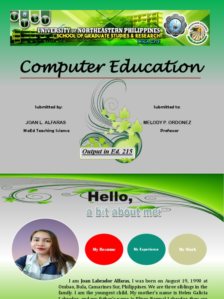 Digital Portfolio Self Introduction - JOAN ALFARAS | PDF