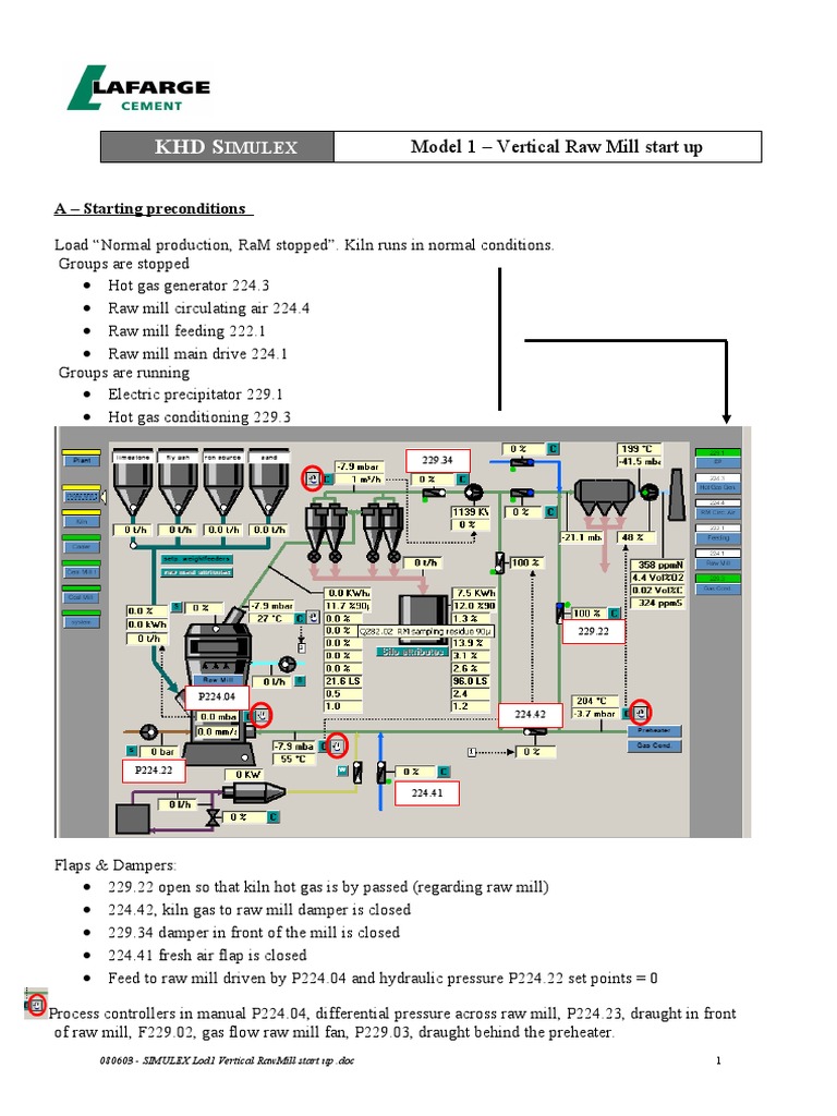 +080603 - SIMULEX Mod1 Vertical RawMill Start Up | PDF | Manufactured Goods | Industrial Processes