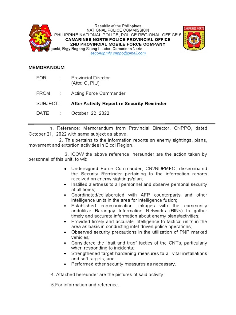 Oct 22, 2022 - Aar Security Reminder | PDF | Securities | Government