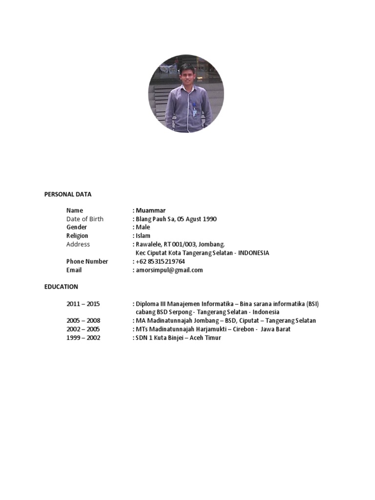 CV Muammar English | PDF | Spring Framework | Java (Programming Language)