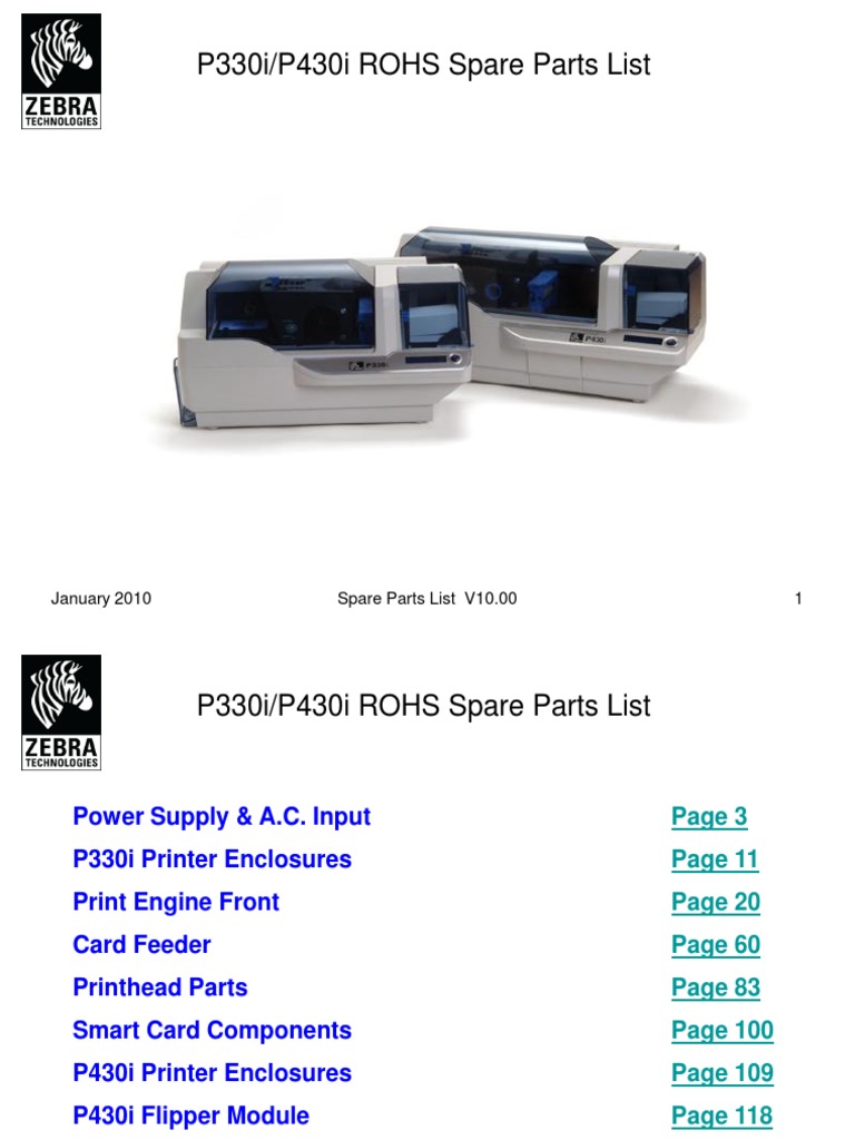P330i-P430i Spare Parts List v11.00 | PDF | Electric Motor | Belt ...