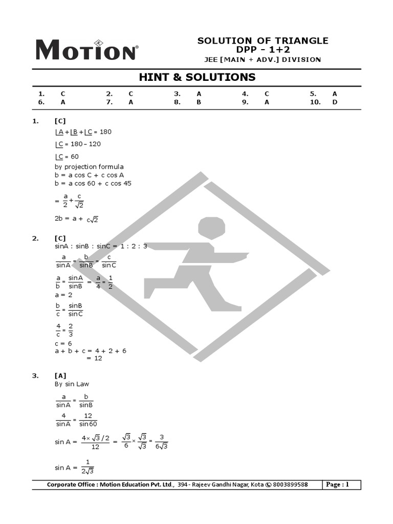 SOT DPP 1 To 7 Solutions | PDF | Combinatorics | Geometric Measurement