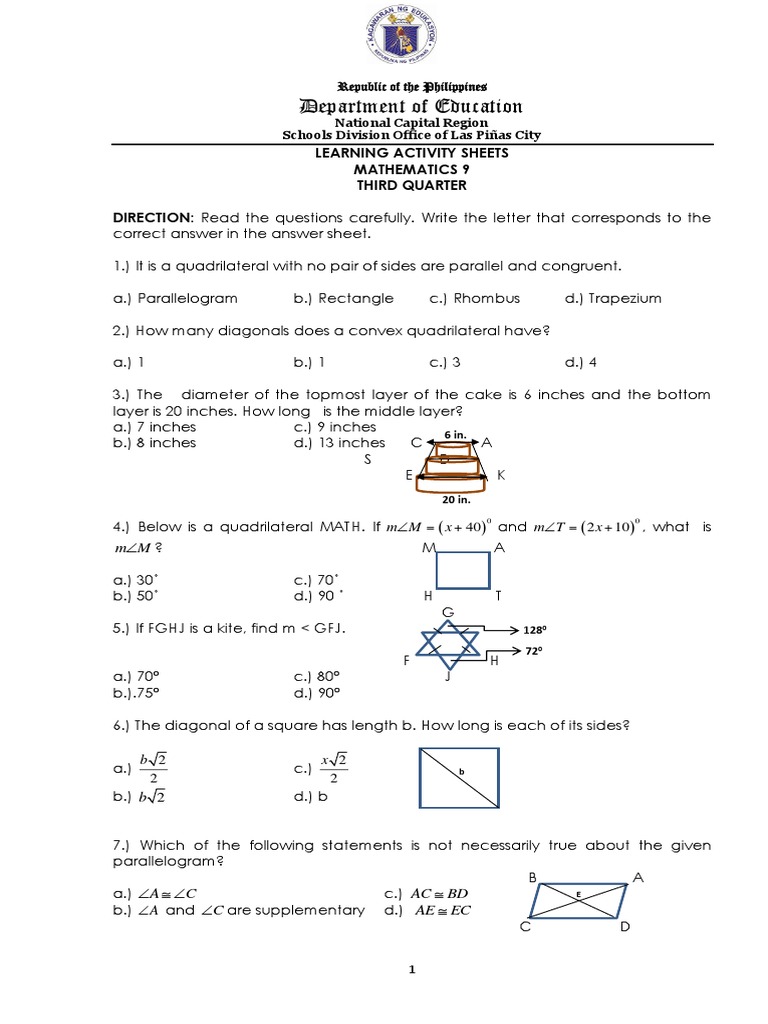 LAS Third Quarter | PDF | Rectangle | Triangle