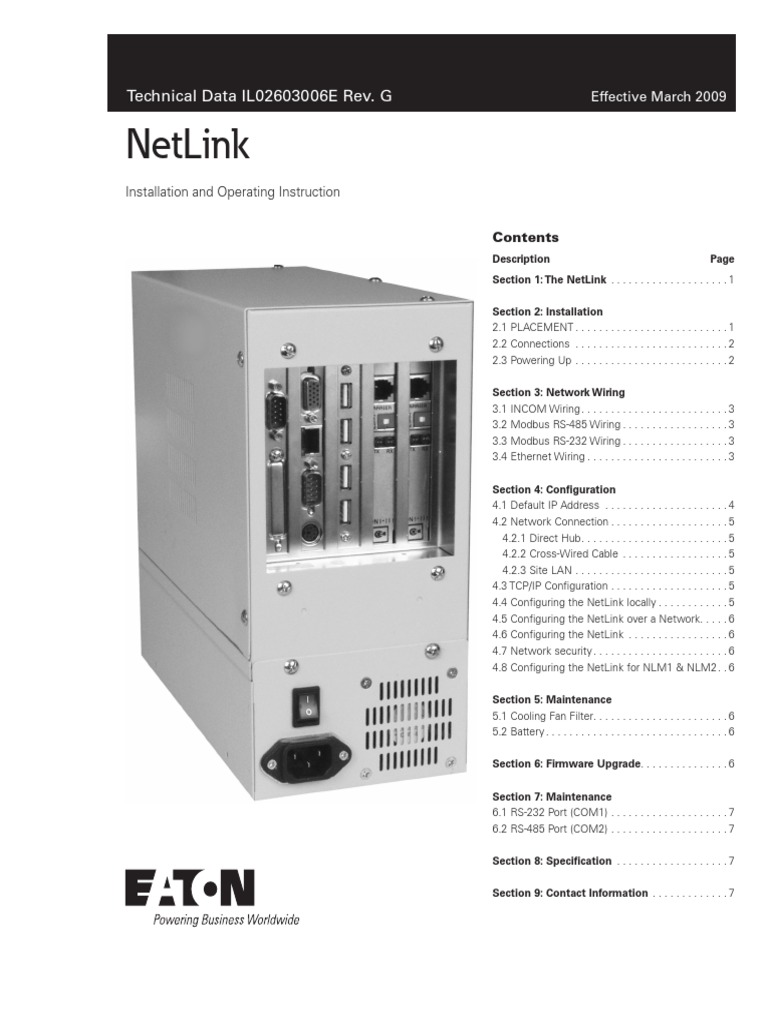 Netlink RS485 Details | Download Free PDF | Computer Network | Ip Address