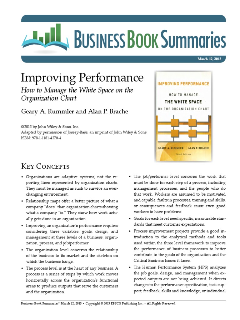 Improving Performance | PDF | Goal | Business Process