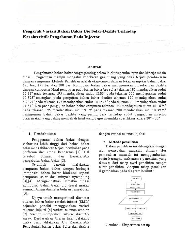 Pengaruh Variasi Bahan Bakar Bio Solar-Dexlite Terhadap Karakteristik ...