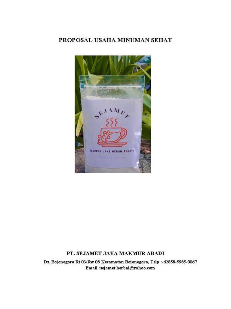 Proposal Usaha Minuman Sehat | PDF | Kesehatan Holistik