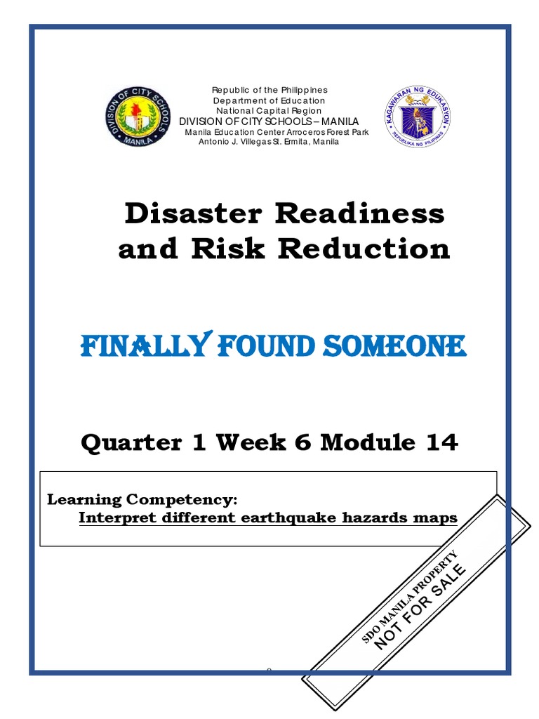 Disaster Readiness and Risk Reduction: Finally Found Someone | PDF ...