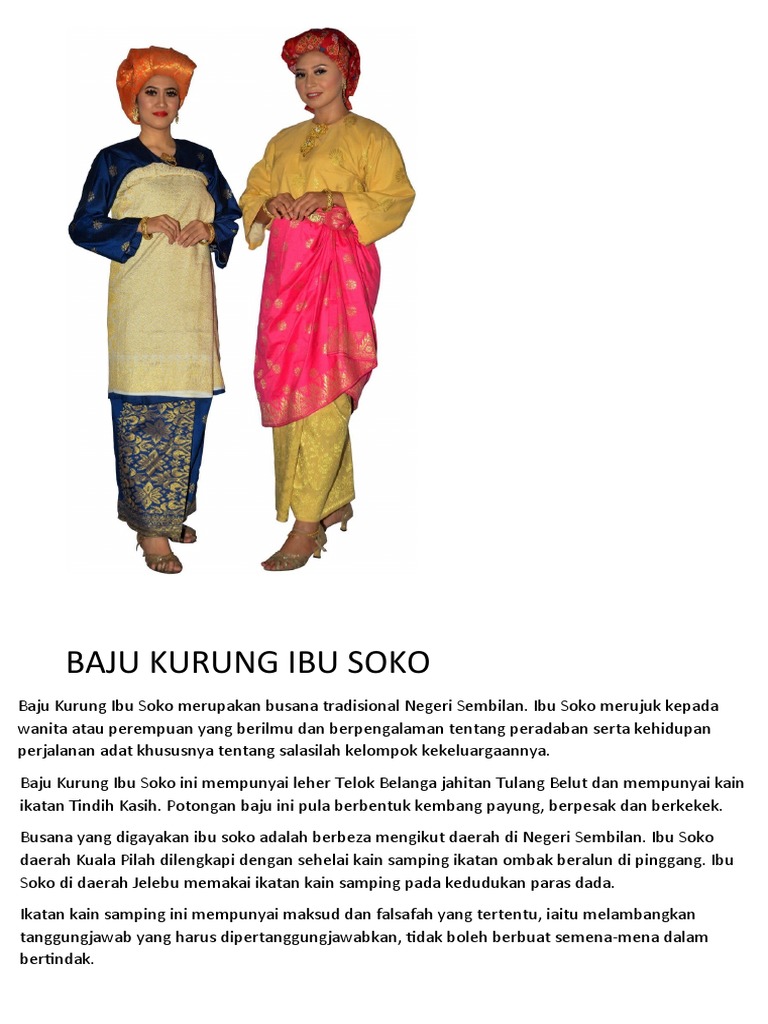 Baju Tradisional Negeri Sembilan Dan Sabah | PDF
