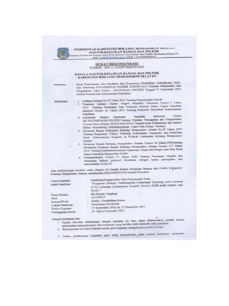 Surat Kesbangpol Pdf