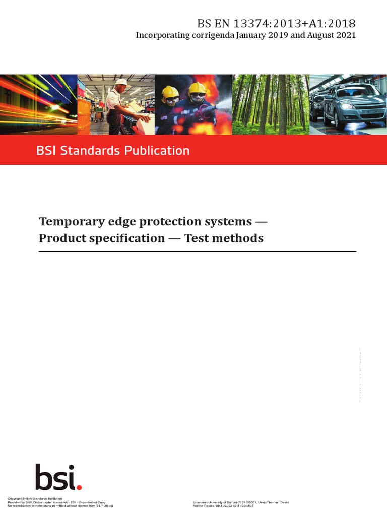 BSI Standards Publication: Temporary Edge Protection Systems - Product ...