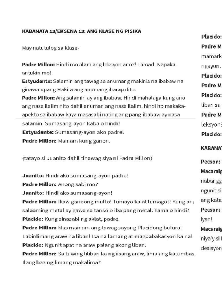 Kabanata 11-15 (El Filibusterismo) 2 | PDF