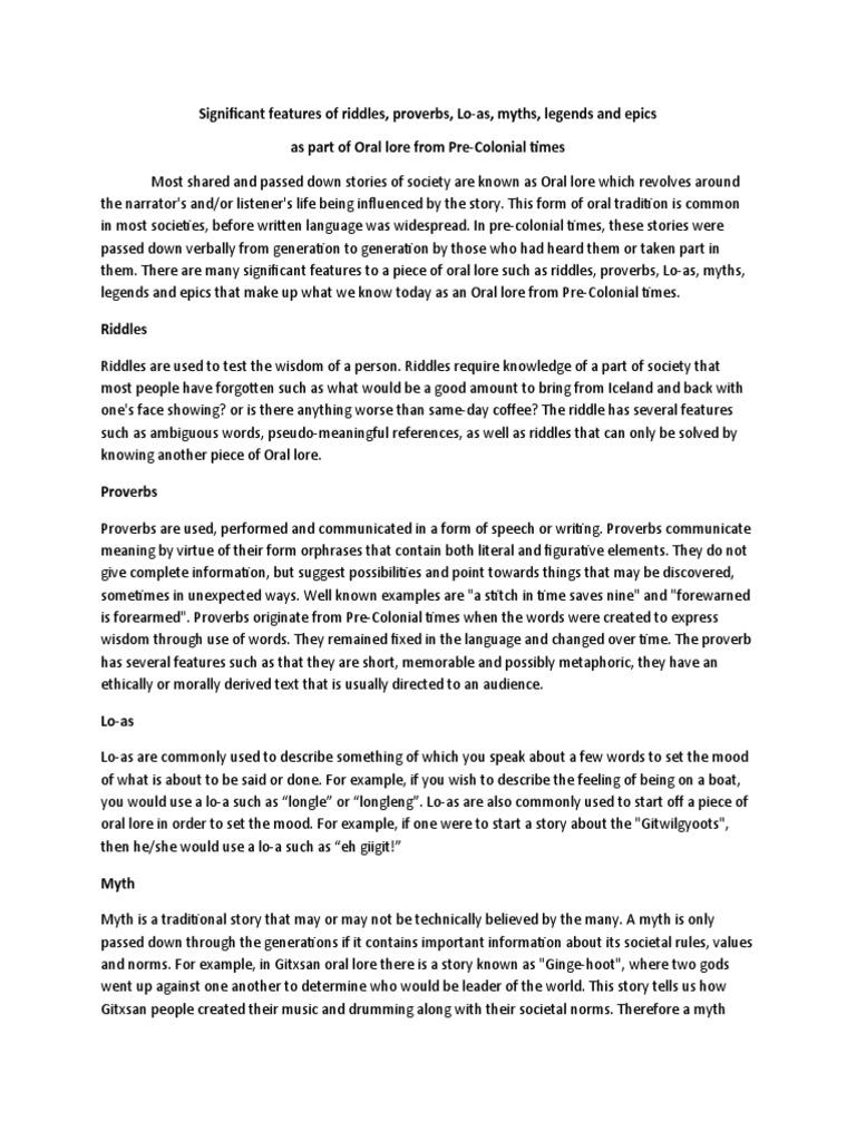 Activity 2 | PDF | Riddle | Oral Tradition