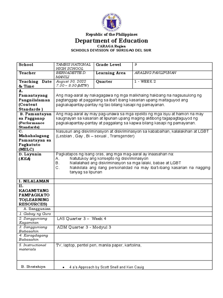 Integrative Lesson Plan Ap W2 | PDF Integrative Lesson Plan Ap W2 | PDF