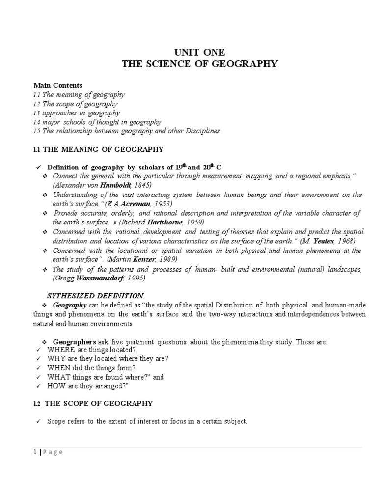 An Introduction to the Fundamental Concepts of Geography | PDF ...