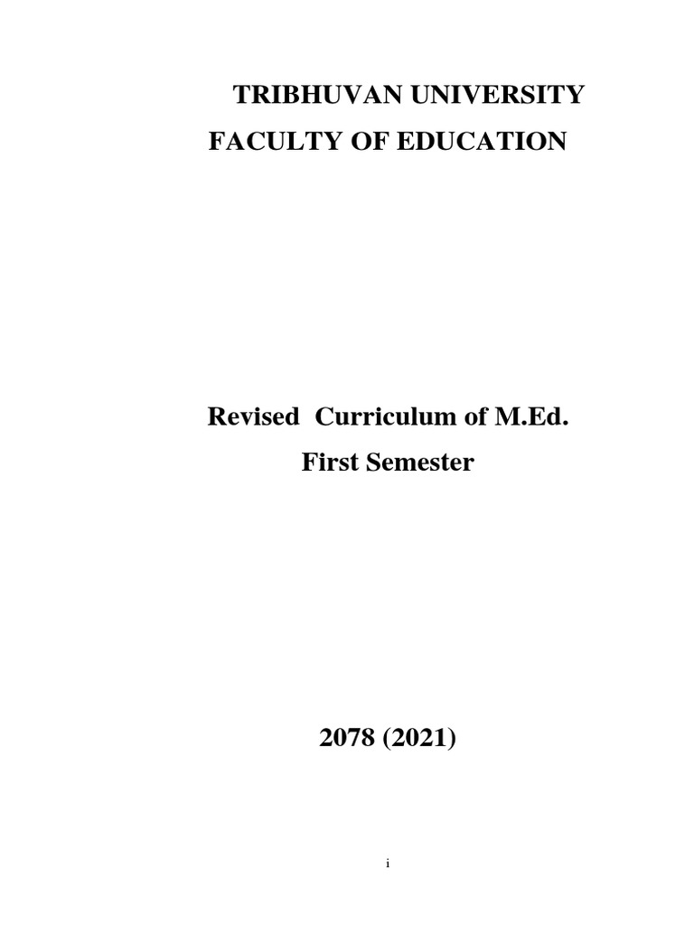 Revised Curriculum M.ed f3 | PDF | Adolescence | Teaching Method