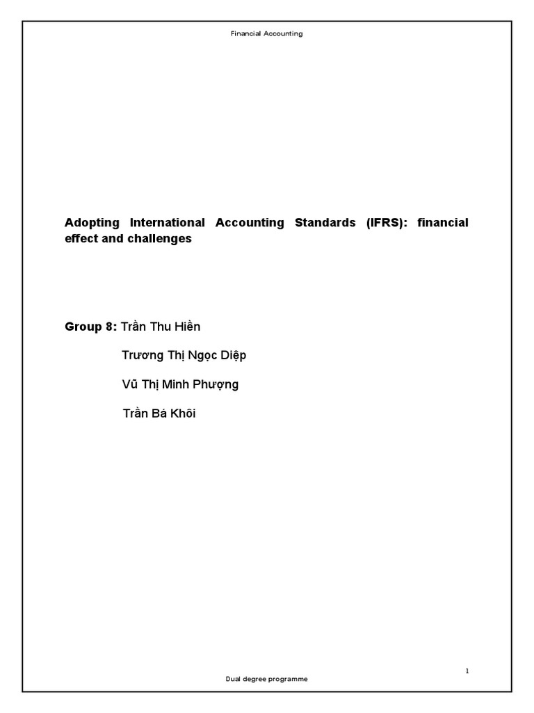 Adopting International Accounting Standards (IFRS) : Financial Effect and Challenges | Download ...
