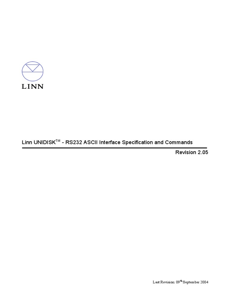 Linn UniDisk RS232 Specification V2-05 | PDF | Ascii | Identifier