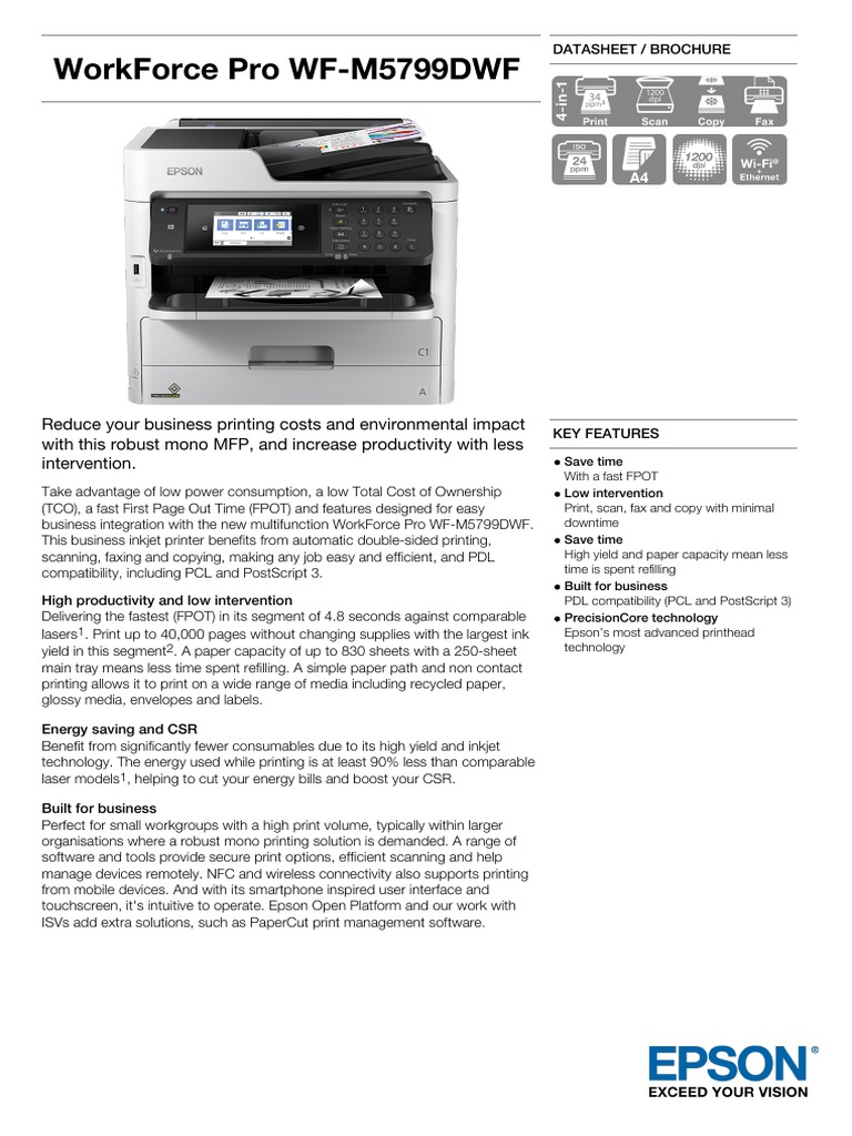 Epson m5799 | PDF | Image Scanner | Printer (Computing)