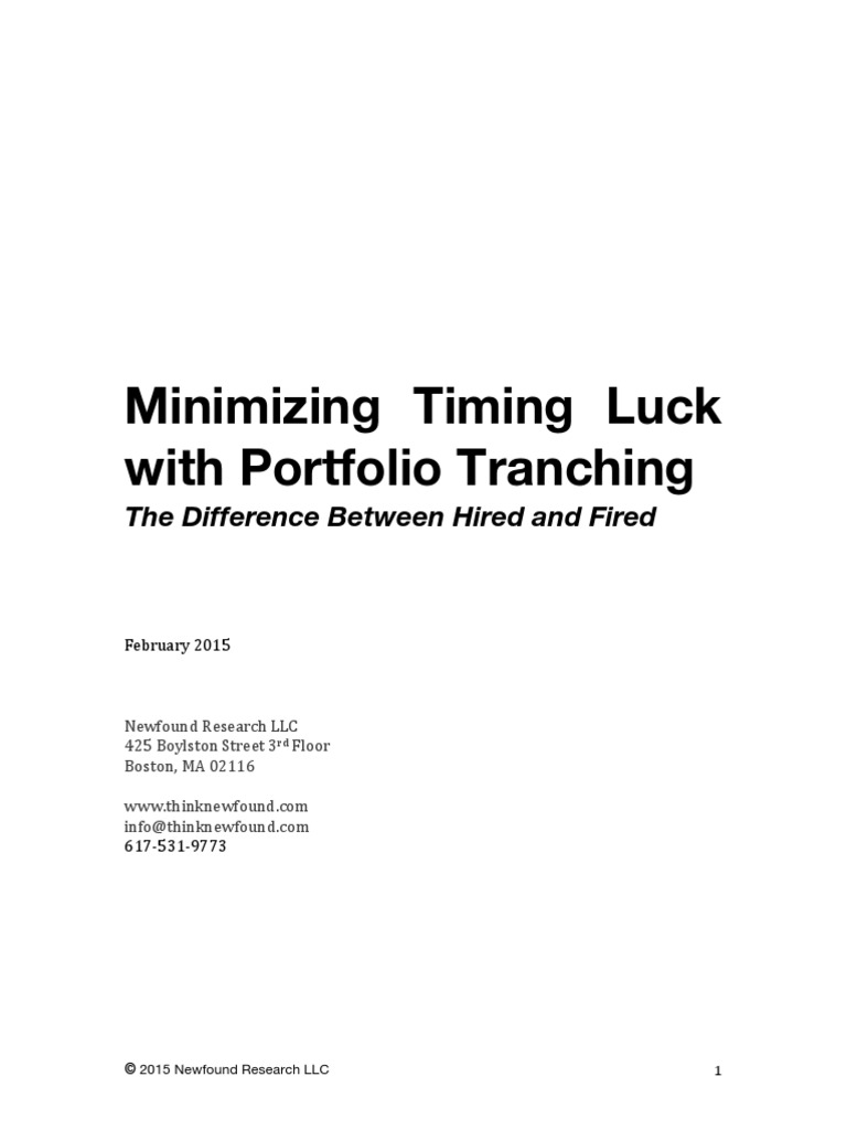 Minimizing Timing Luck With Portfolio Tranching | PDF | Asset ...