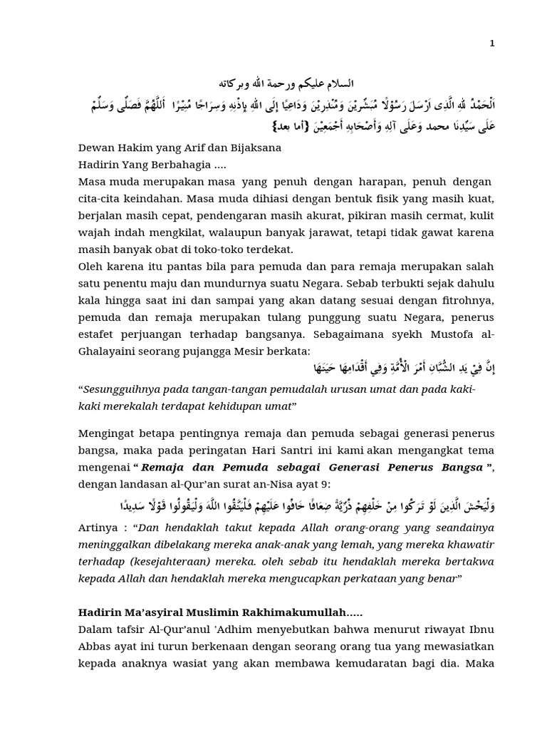 Pemuda sebagai Generasi Penerus Bangsa | PDF