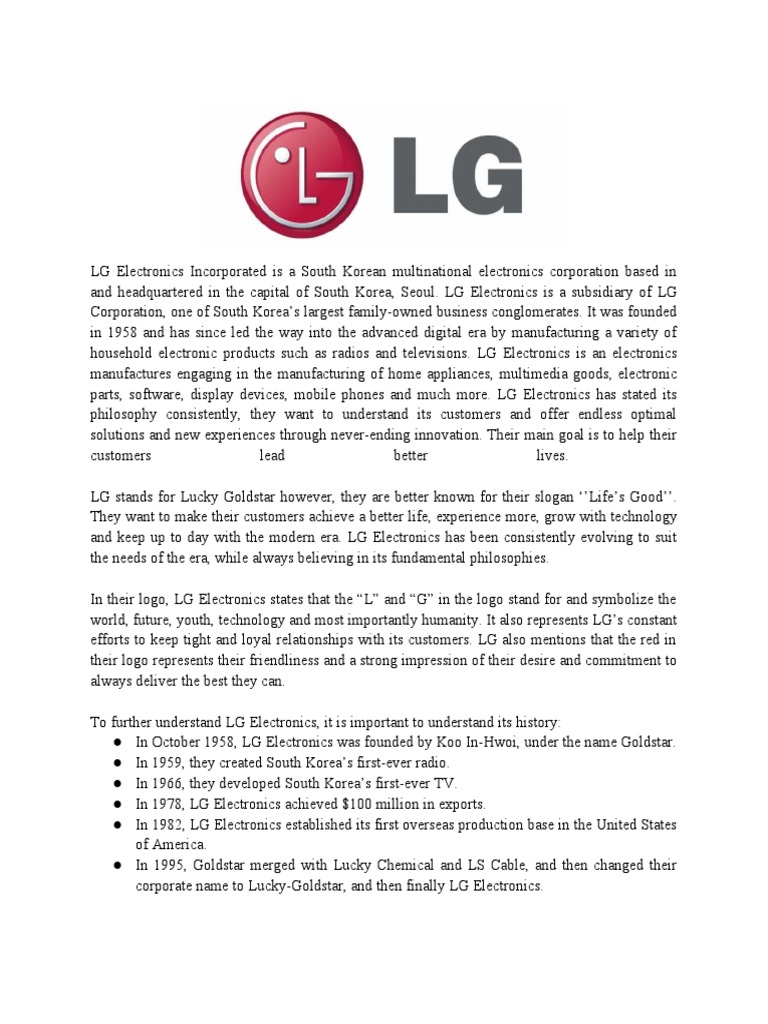 About LG | PDF | Lg Corporation | Economies