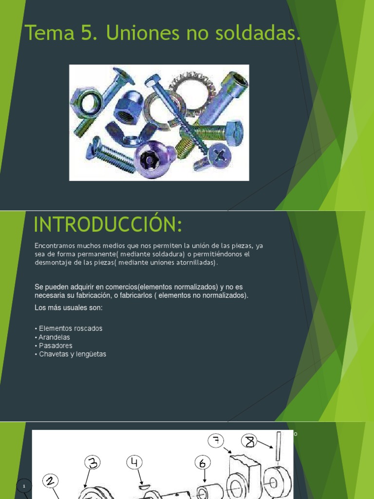 Tema5.Uniones No Soldadas | PDF | Tornillo | Remache