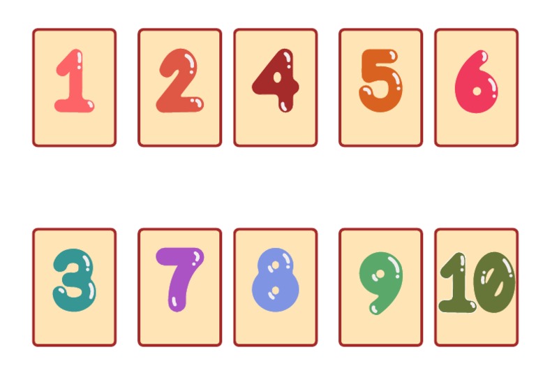 Pink and Red Colorful Illustrative Balloon Numbers Flashcard | PDF