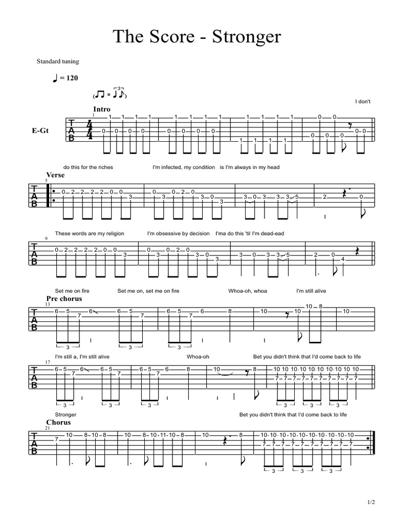 The Score - Stronger | PDF | Songs | Musical Forms