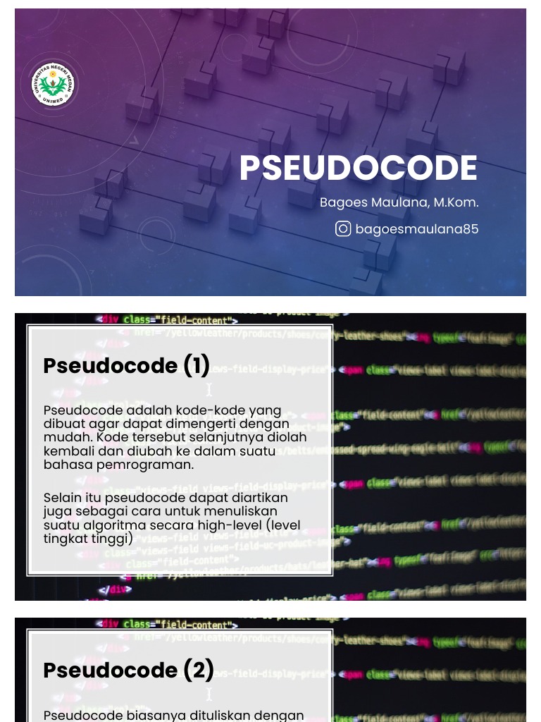 Panduan Pseudocode dan Contoh | PDF | Metode & Bahan Ajar | Teknologi & Rekayasa