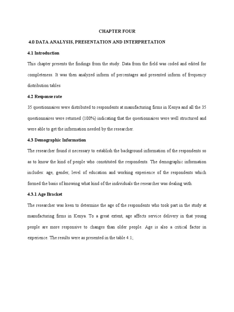 Chapter Four Data Analysis And Findings Pdf Supply Chain Procurement 9751