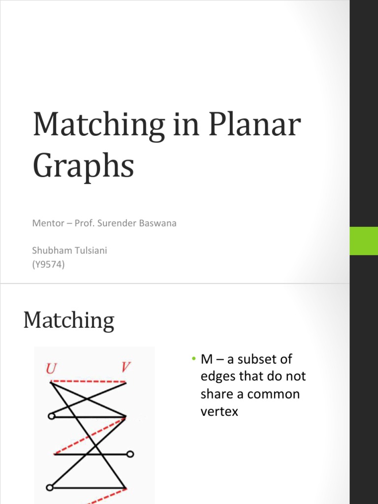 Matching in Planar Graphs | PDF | Mathematical Analysis | Algorithms