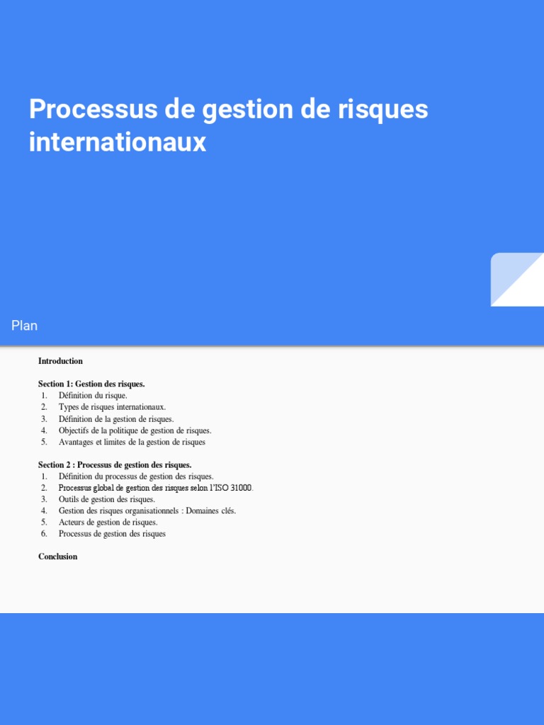 Processus de Gestion de Risques-Jazouli | Descargar gratis PDF | Risque ...