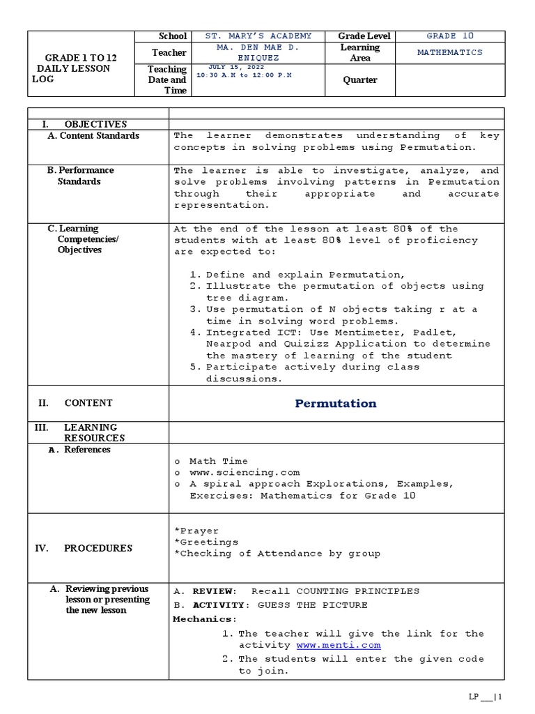 DLL For Permutation DEMO | PDF | Learning | Permutation